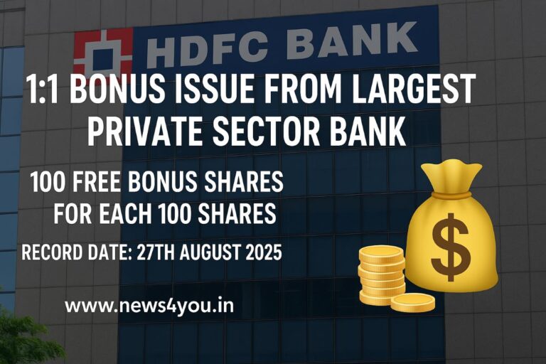 1:1 Bonus Issue from Largest Private Sector Bank: 100 Free Bonus Shares ...